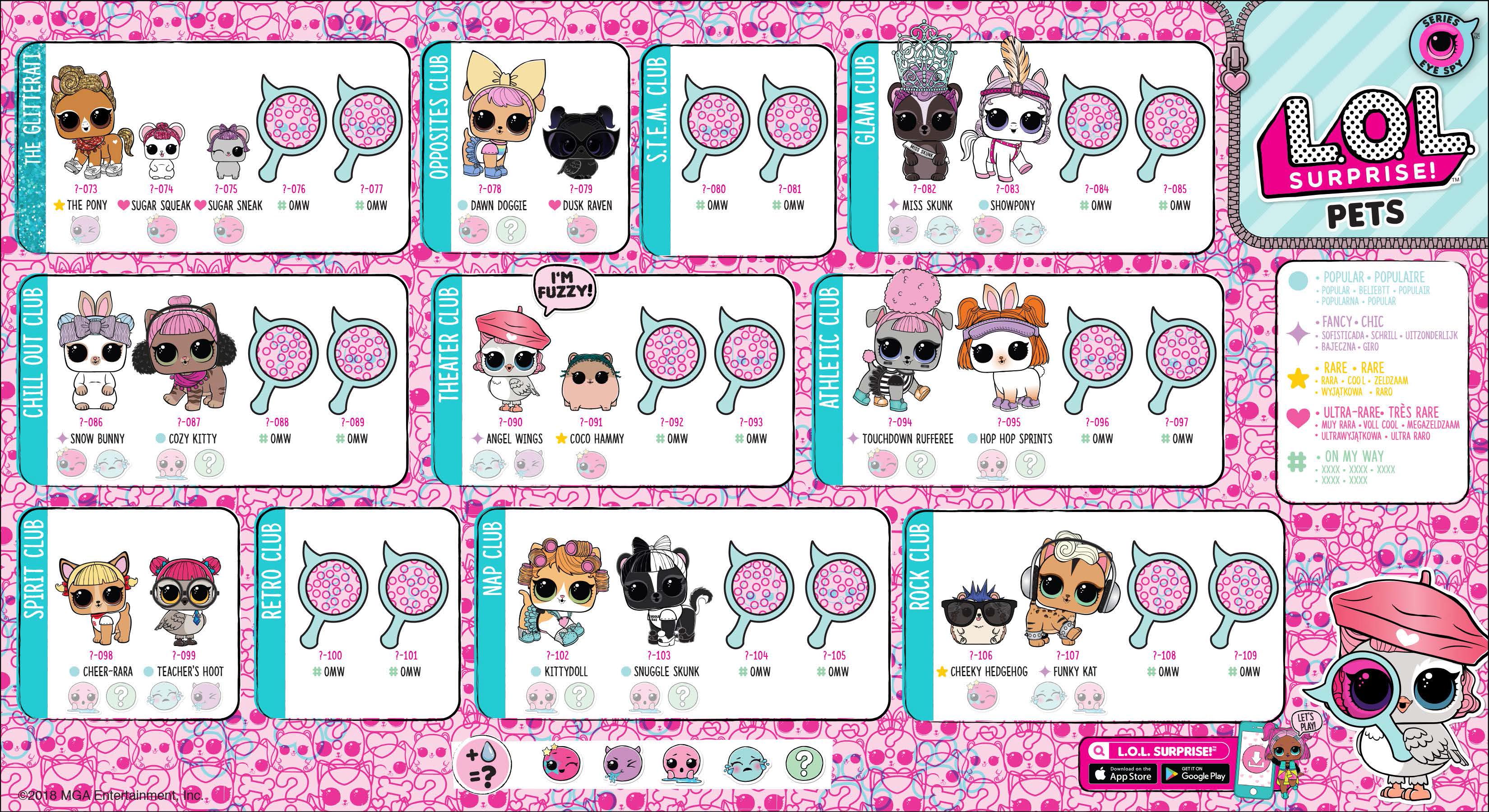 Full Size LOL Surprise Series 4 Eye Spy Pets Collector Guide List Full Size LOL Surprise Series 4 Eye Spy Pets Collector Guide List