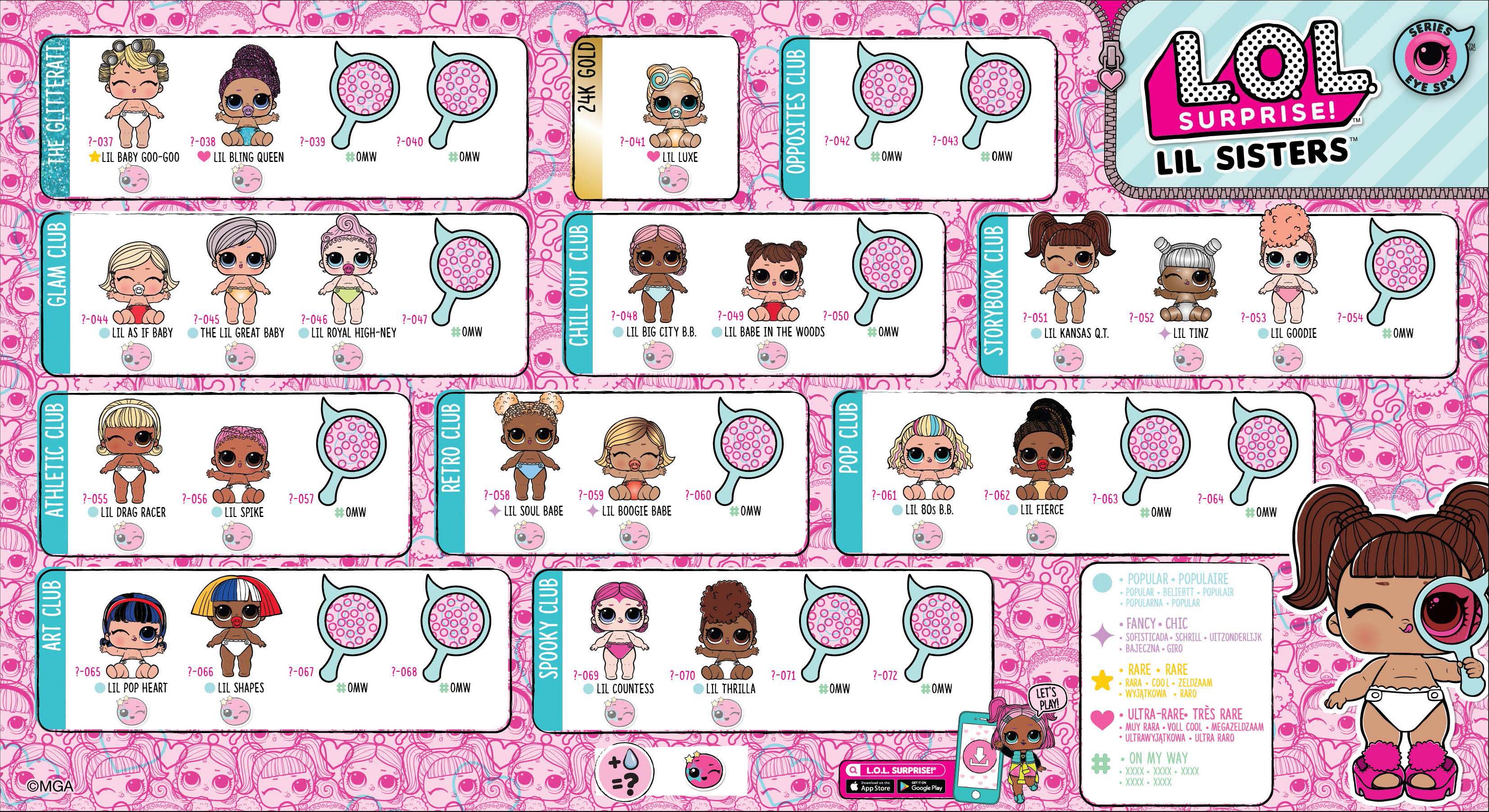LOL Surprise Series 4 Eye Spy Lil Sisters Collector Guide List LOL Surprise Series 4 Eye Spy Lil Sisters Collector Guide List