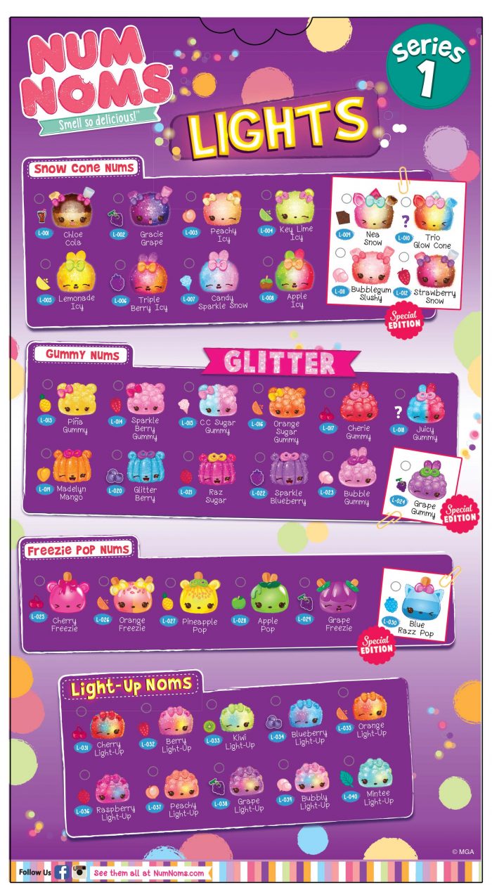 Num Noms Lights Series 1 – List Checklist – Kids Time