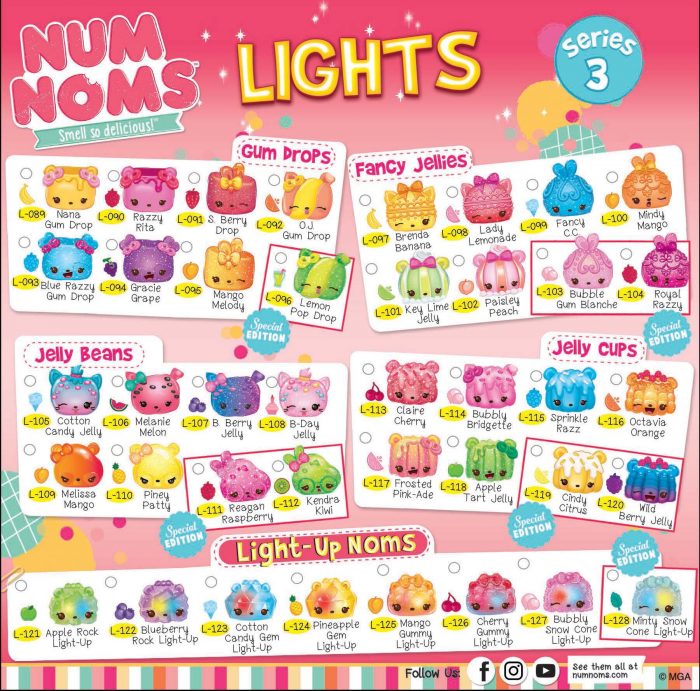 Num Noms Lights Series 3 Collector Guide Checklist List – Kids Time