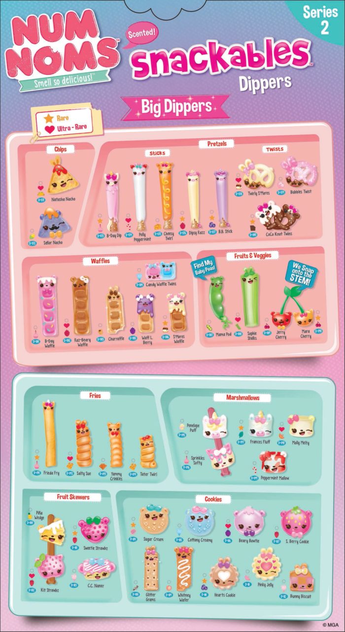 Num Noms Snackables Series 2 Big Dippers Collector Guide List Checklist – Kids Time