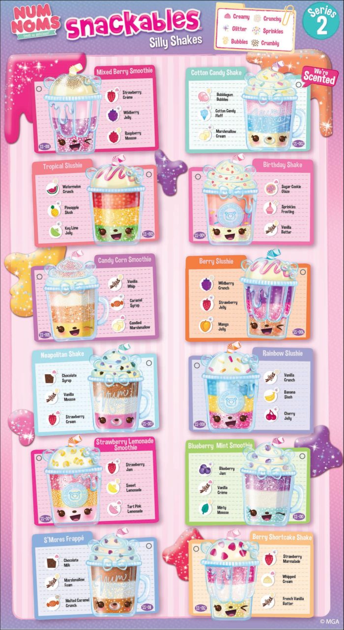 Num Noms Snackables Series 2 Silly Shakes Collector Guide List ...