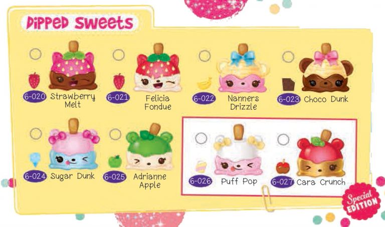 Num Noms Shimmer Series 1 – Dipped Sweets Characters Checklist – Kids Time