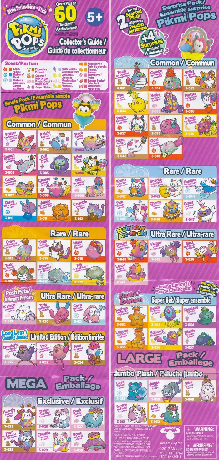 Pikmi Pops Series 3 Collector Guide List Checklist Insert – Kids Time