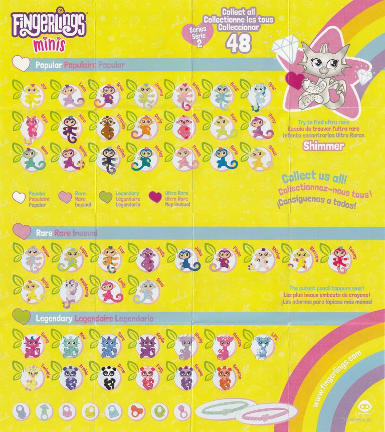 Fingerlings Minis Series 2 Collector Guide List Checklist Insert – Kids ...