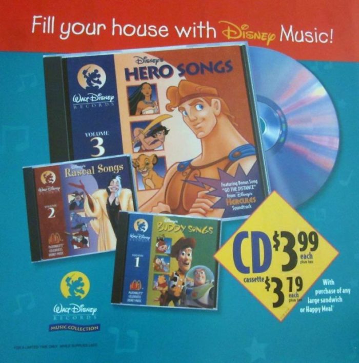 McDonald’s Promotions 1997 – Fill Your House with Disney Music CD’s ...